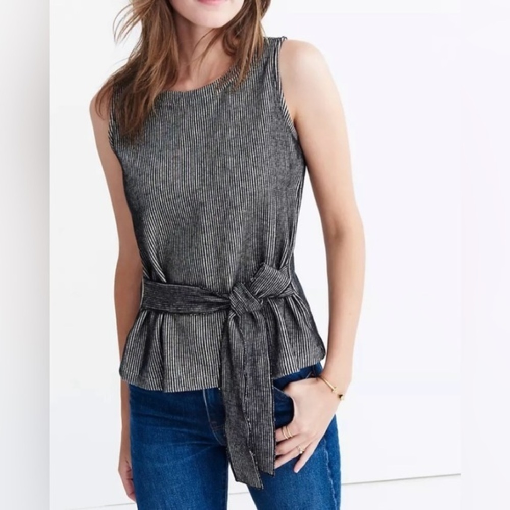 Madewell French Rib Tank With Front Tie Zipper Back S… - Gem